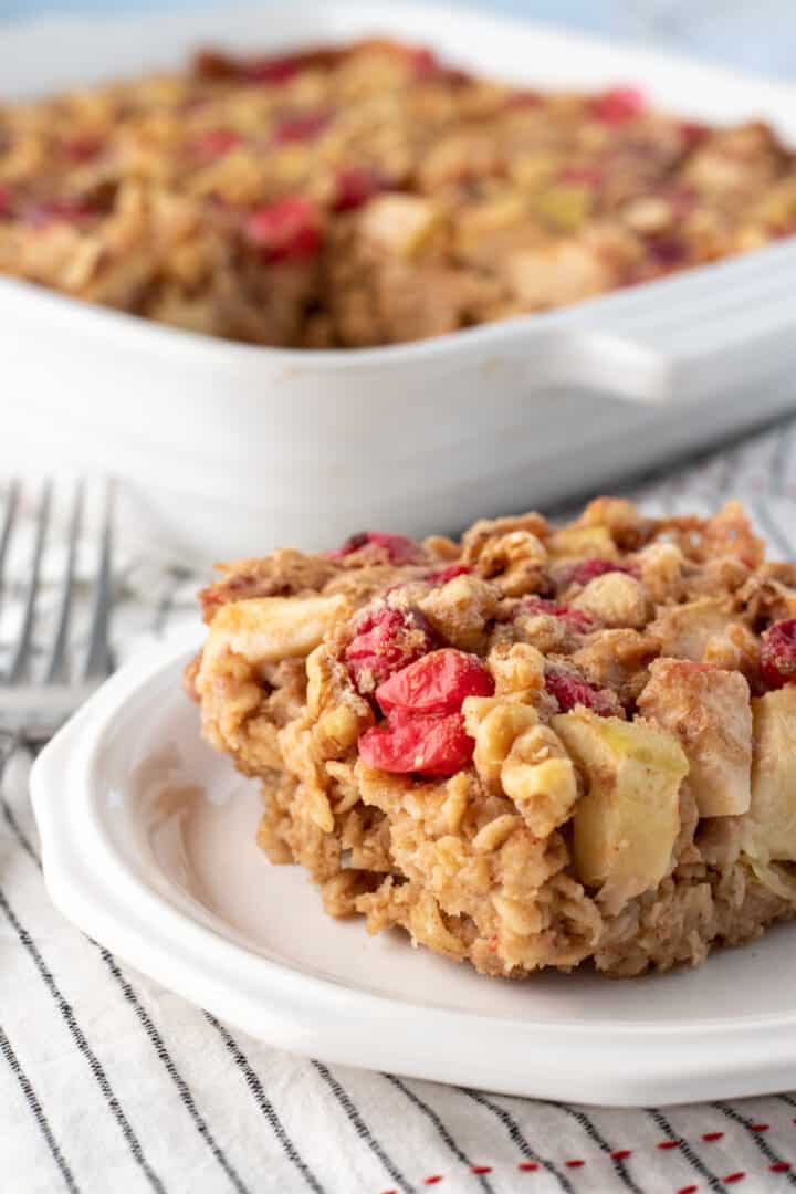 Apple Cranberry Baked Oatmeal - My Quiet Kitchen
