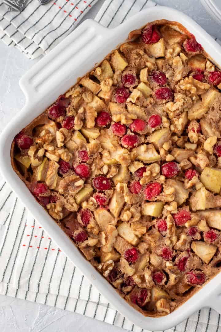Apple Cranberry Baked Oatmeal - My Quiet Kitchen