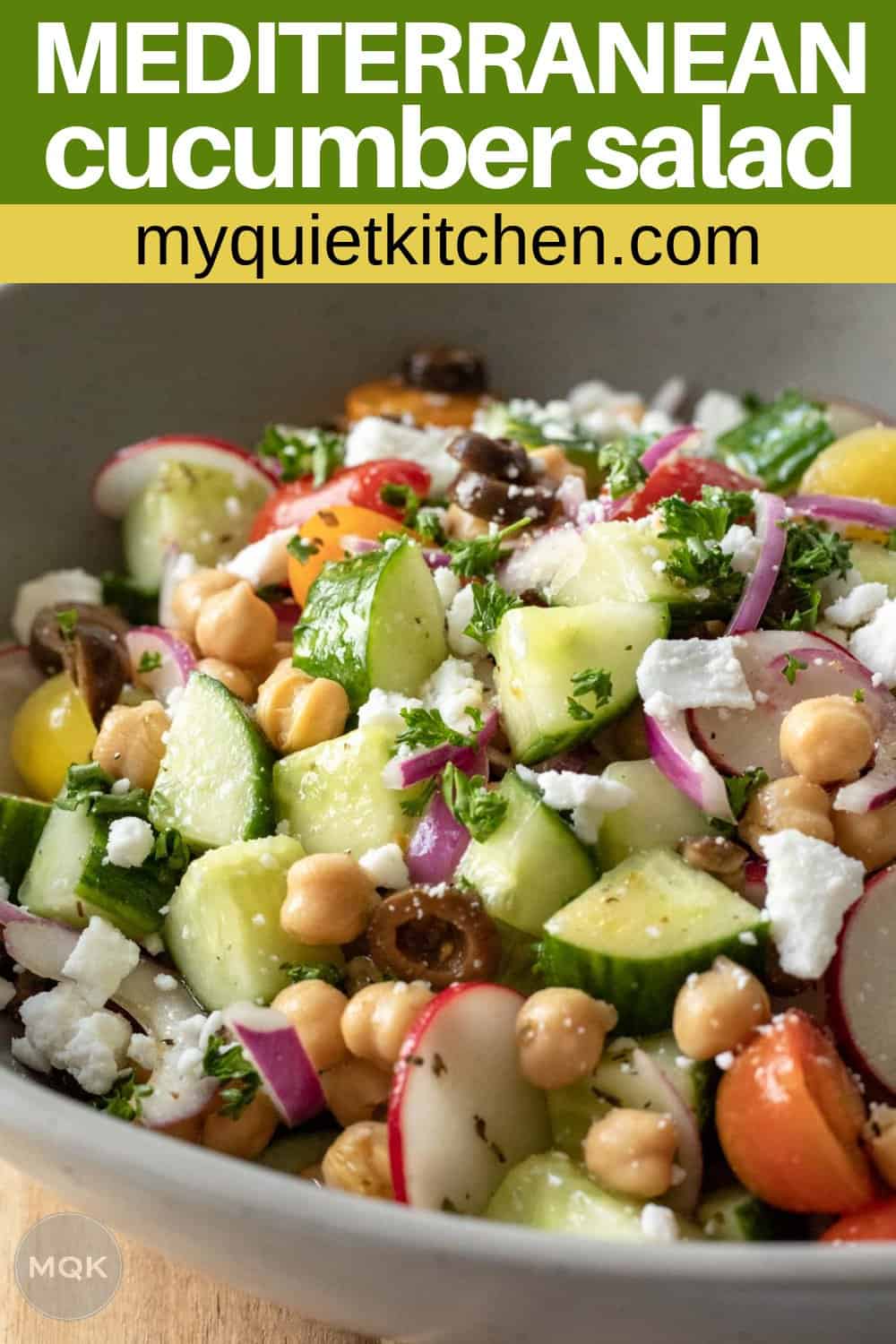 Mediterranean Cucumber Salad - My Quiet Kitchen