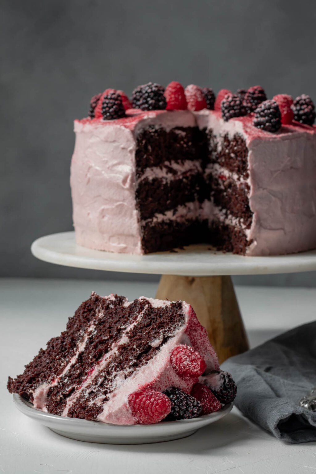 Vegan Chocolate Cake With Raspberry Frosting - My Quiet Kitchen