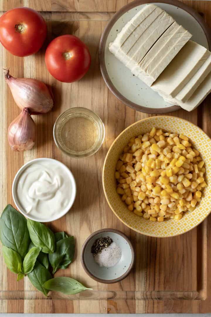 Pan-Fried Tofu With Corn, Tomato & Basil - My Quiet Kitchen