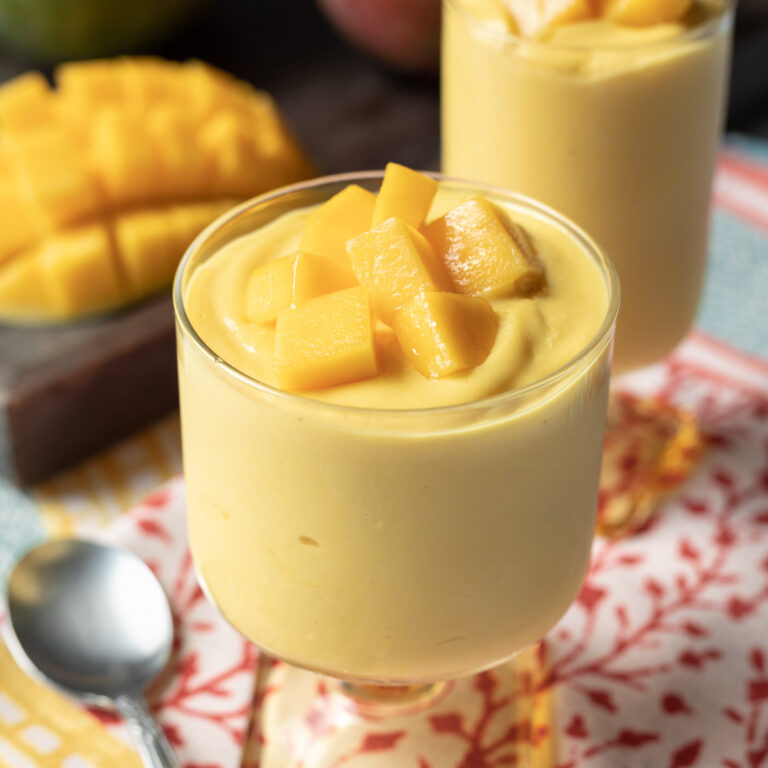 No-Cook Mango Pudding - My Quiet Kitchen